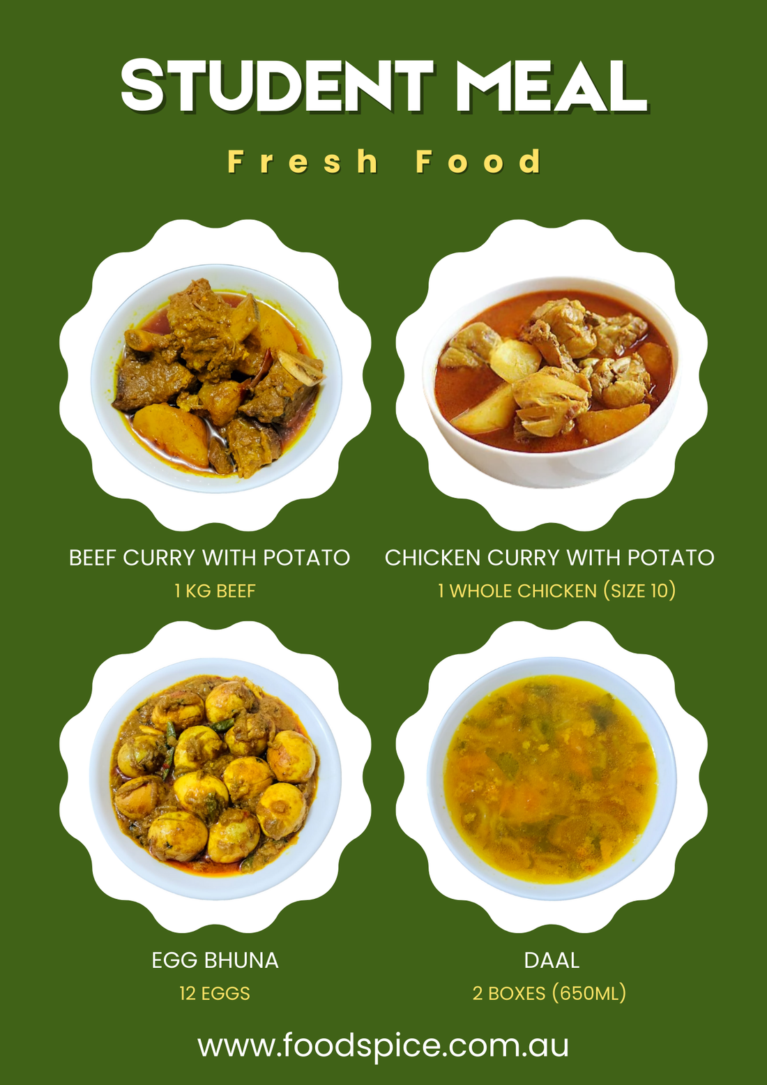 Weekly Student Meal A – FOOD SPICE